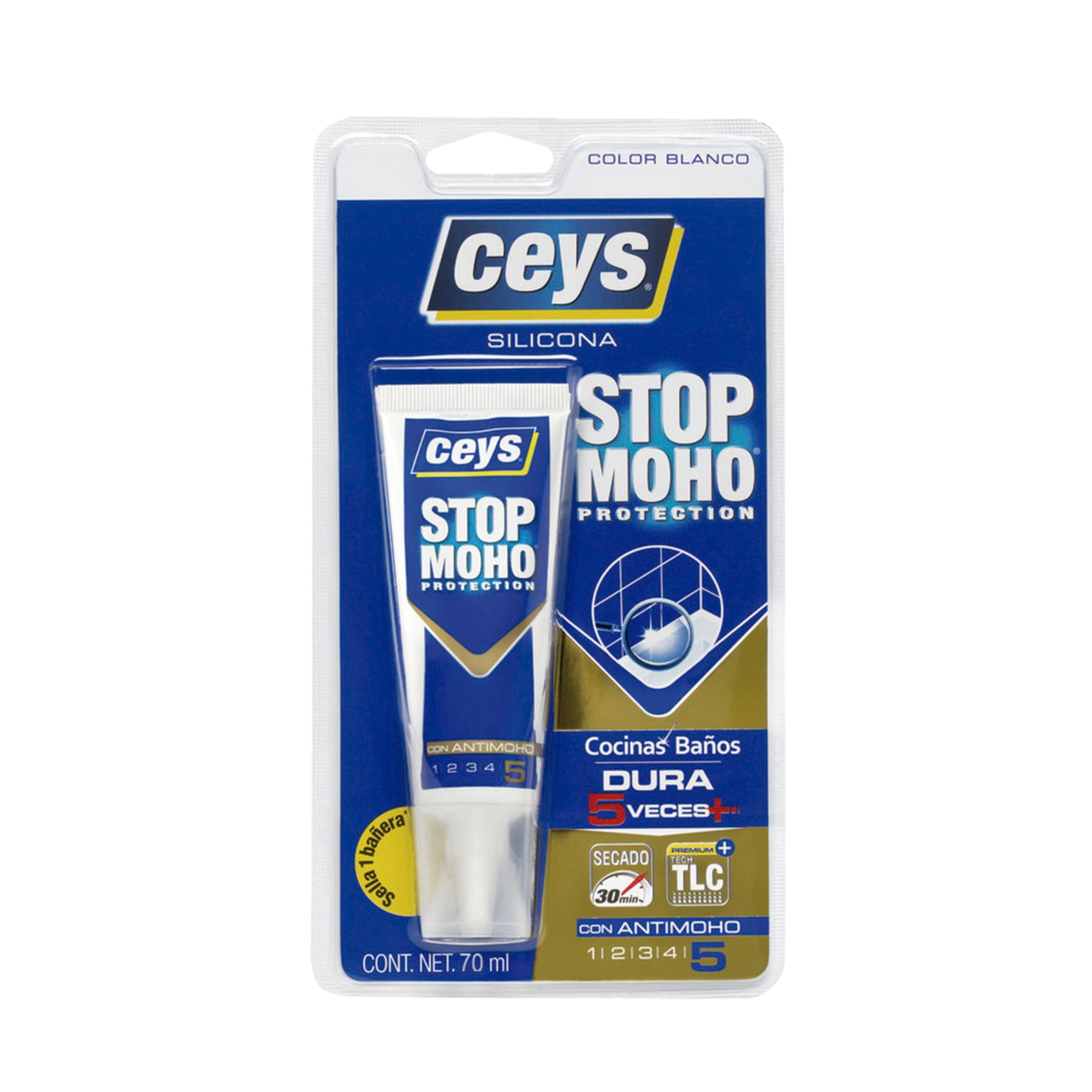 Silicona Baño y Cocina Stop Moho Blanca 70ml - Ceys | Lider