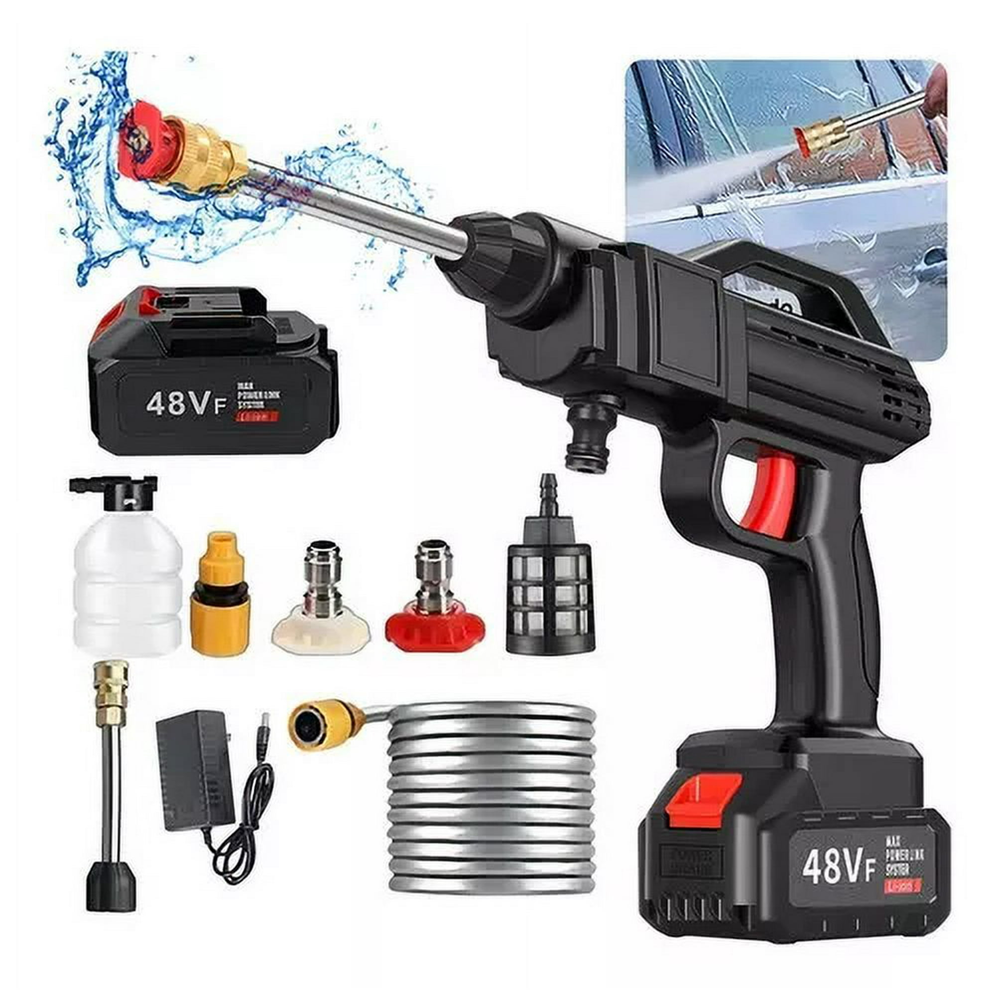 Inalámbrica Hidrolavadora/pistola Lavado Coche 48v Portatil Negro | Lider