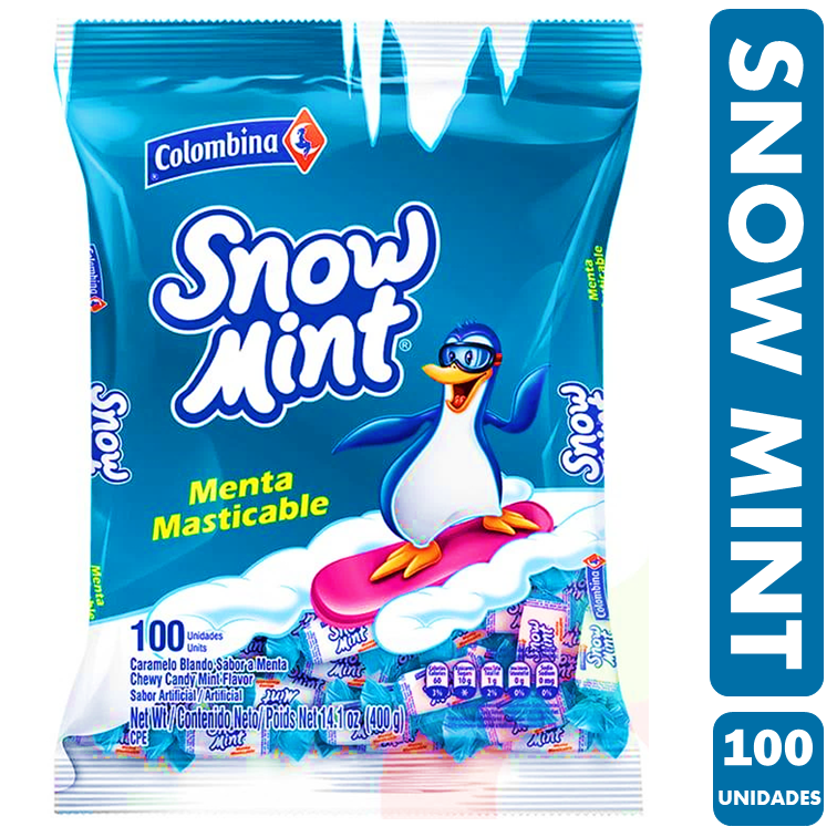 Dulces Snow Mint, Marca Colombina - Bolsa Con 100 Unidades. | Lider