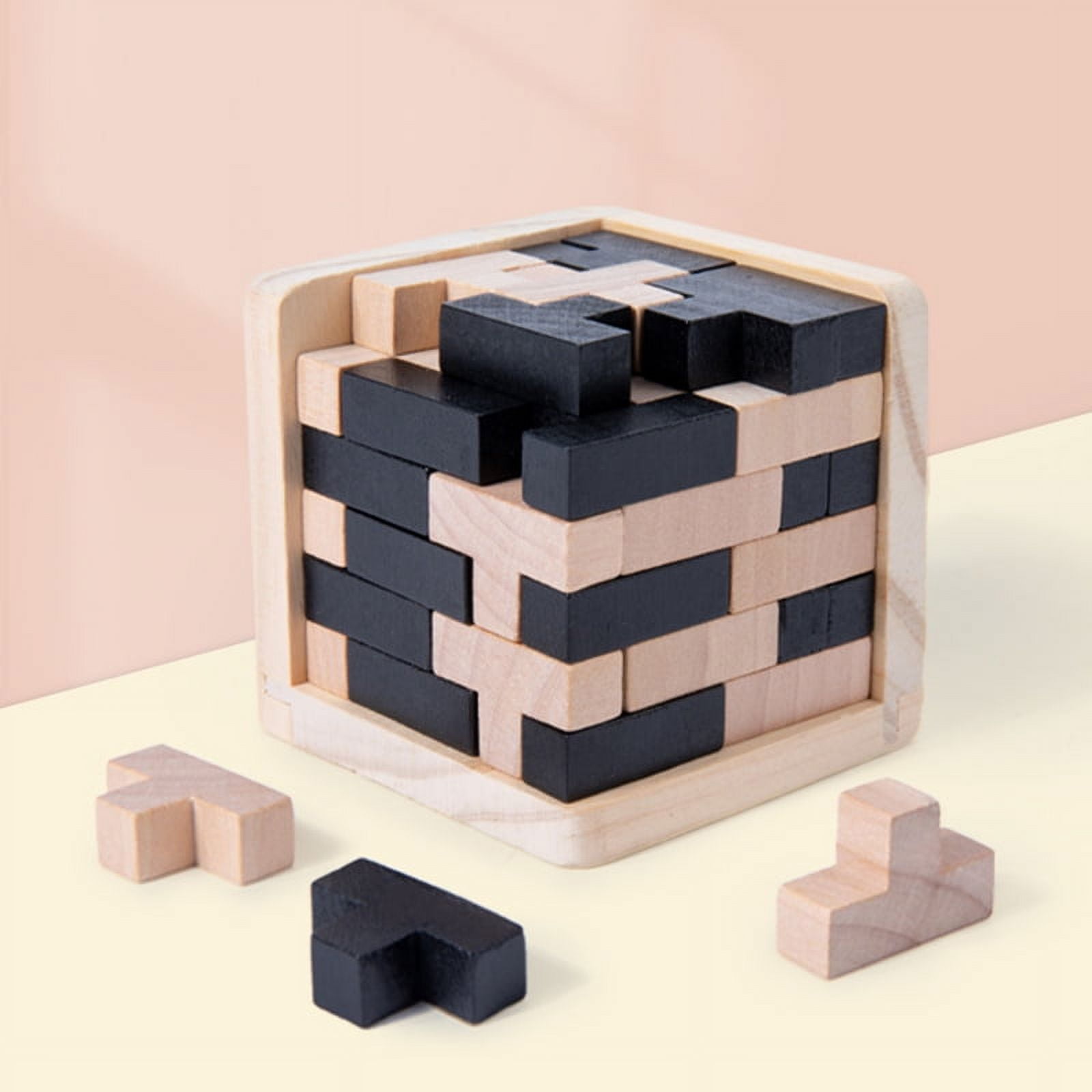 3D Wooden Puzzles IQ Toy, 54T Cube Educational Toys For Children Kid ...