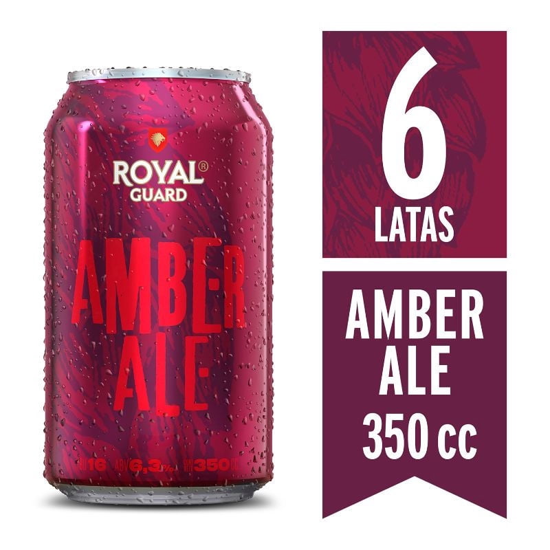 Pack Cerveza Royal Guard Amber Ale Latas, 6 u | Lider