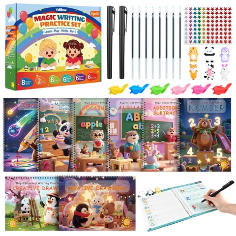 Set De Práctica De Caligrafía Ydiliow, 8 Cuadernos Con Tinta