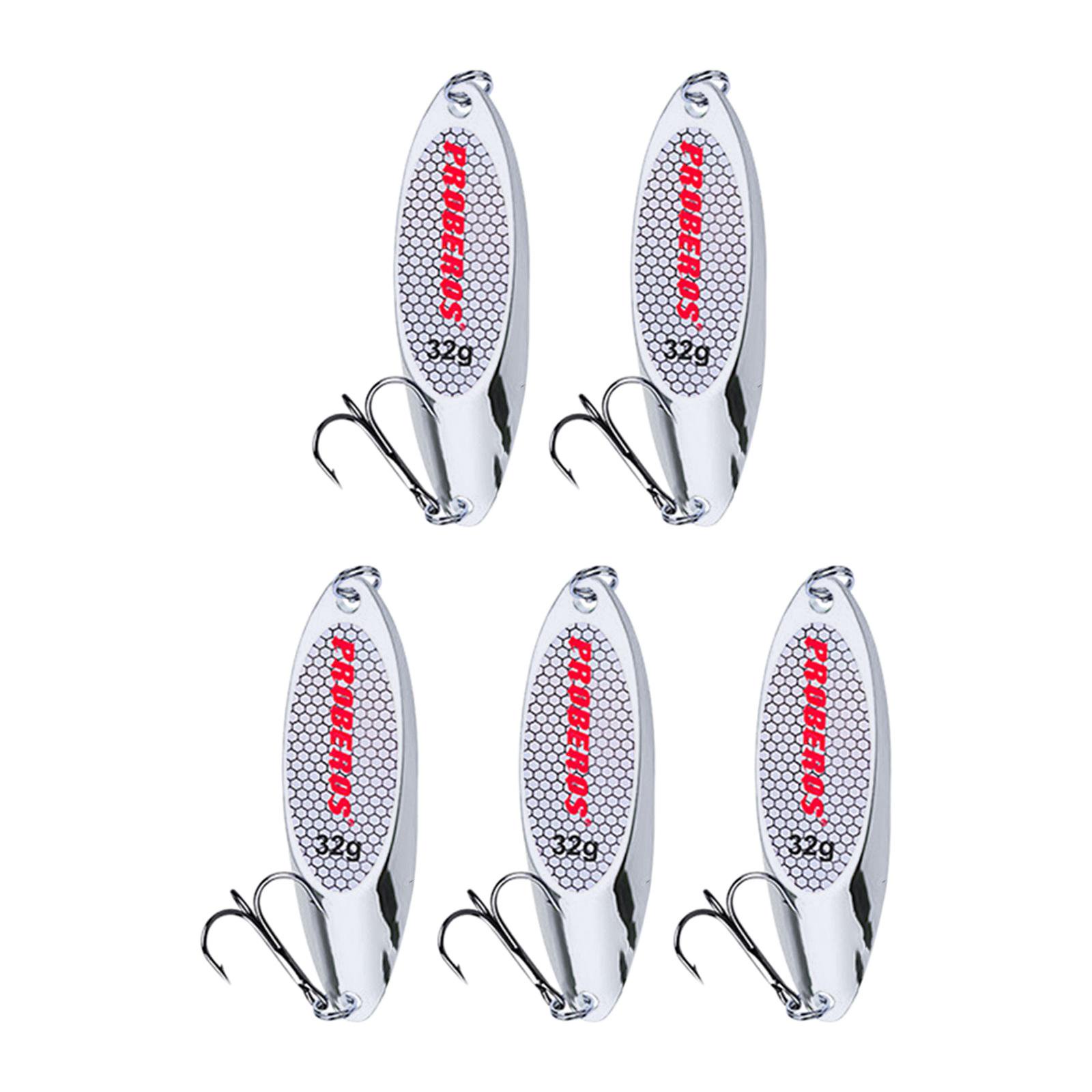 5 Piezas Cucharas De Pesca Señuelos Metal Vertical Bass Cebos Y ...