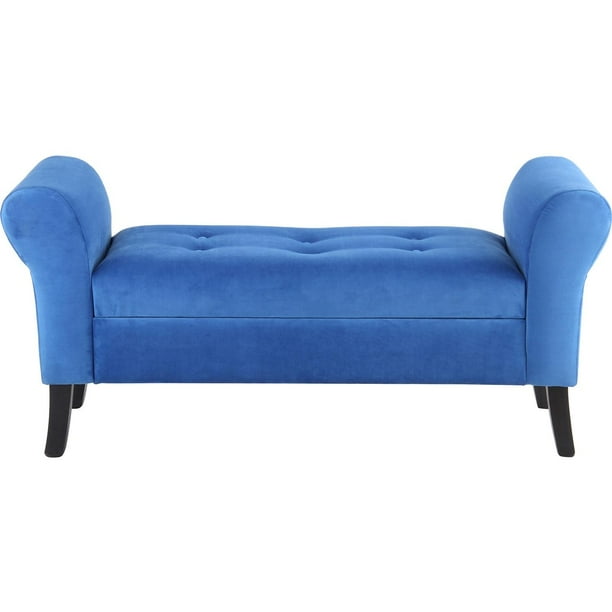 Banqueta Baul Lua 2C Felpa 20 Azul Rey | Lider