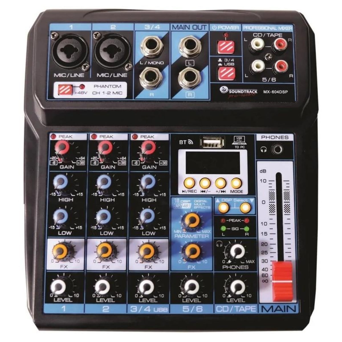 Mixer Mezclador Home Studio SoundTrack MX 604 DSP | Lider
