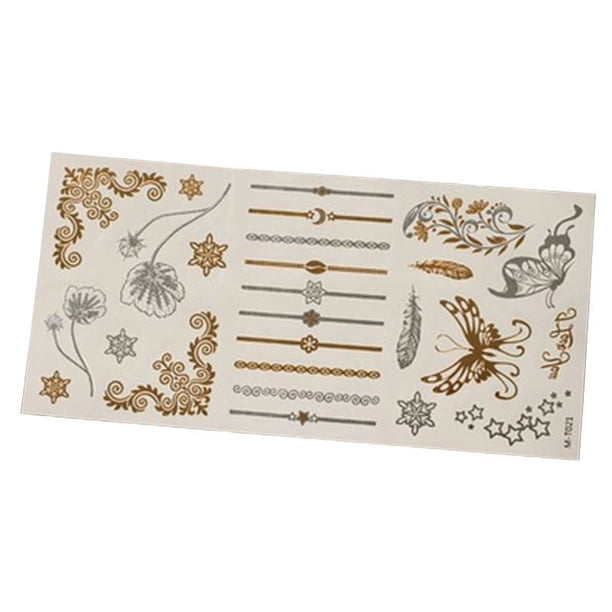 Fashion Bronzing Retro Tattoo Stickers , Waterproof Bracelet Metallic ...