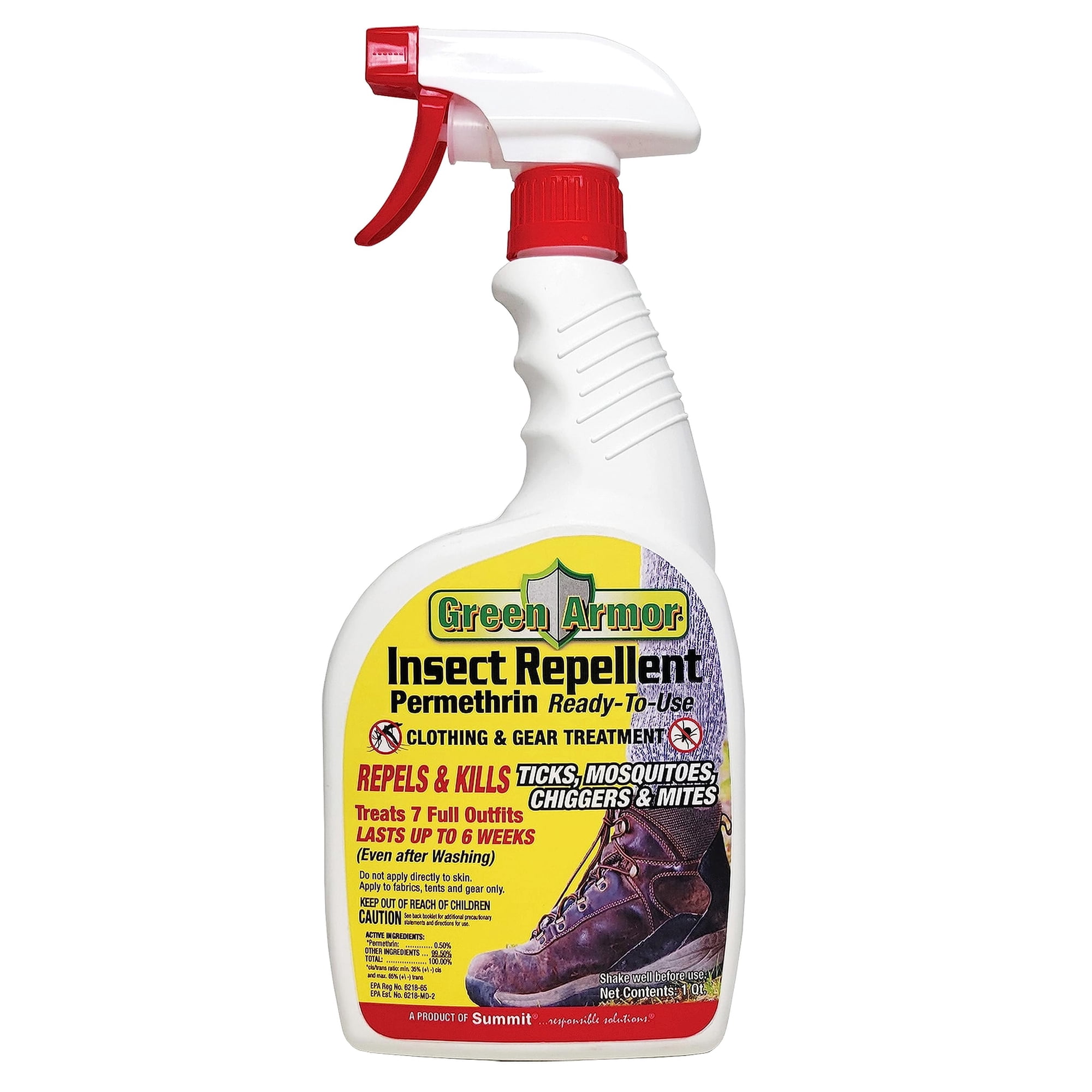 Repelente de insectos Green Armor Permethrin RTU Trigger Spray de 946 ...