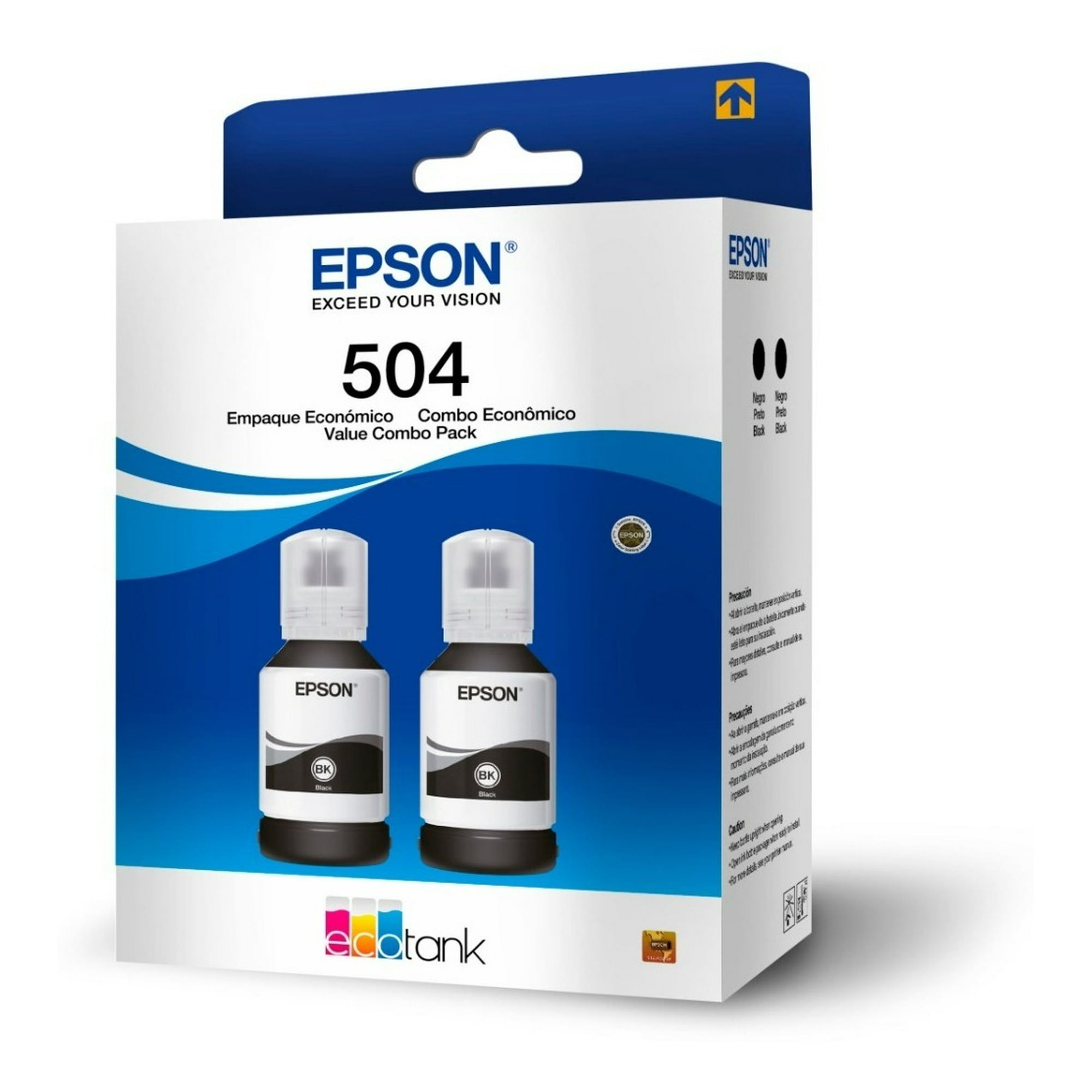 Pack 2 Tintas Epson 504 Color Negro 127ml L4150 L4160 L4260 | Lider