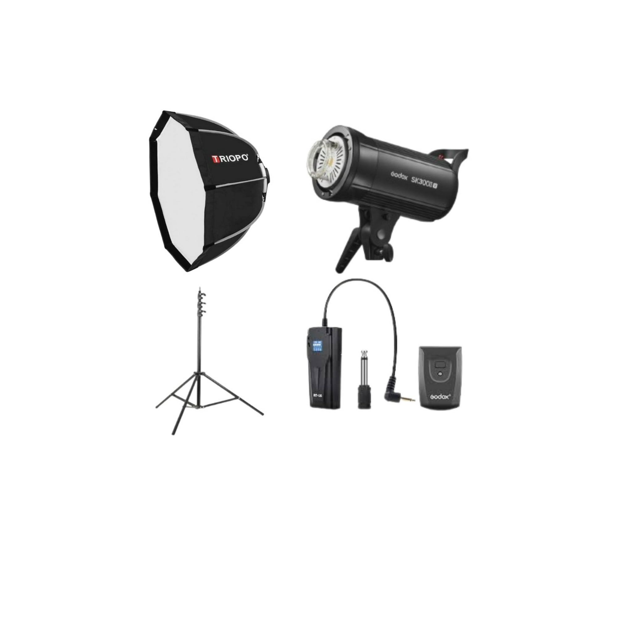 KIT FLASH GODOX SK300 + SOFTBOX K2-90 + ATRIL + TRIGGER | Lider