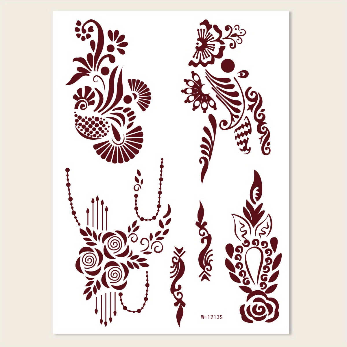 Vintage Vermilion Tattoo Stickers for Hands and Legs - Complicated ...