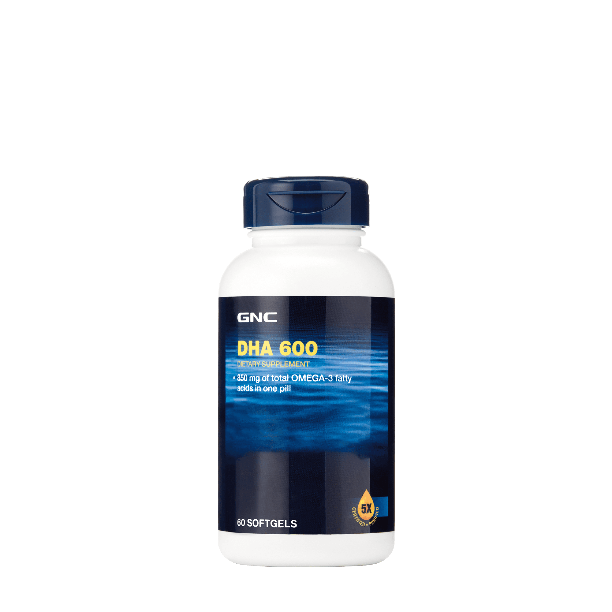 GNC - DHA Omega 3 Aceite de pescado 600 MG, 60 Caps. | Lider
