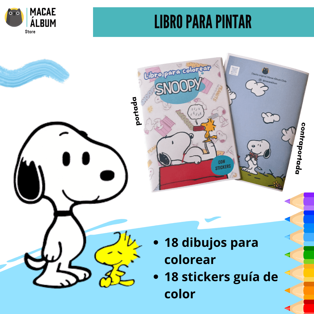 Libro Para Pintar Snoopy Con Stickers Lider