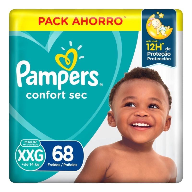 Pañales Confort Sec Talla XXG, 68 Un | Lider