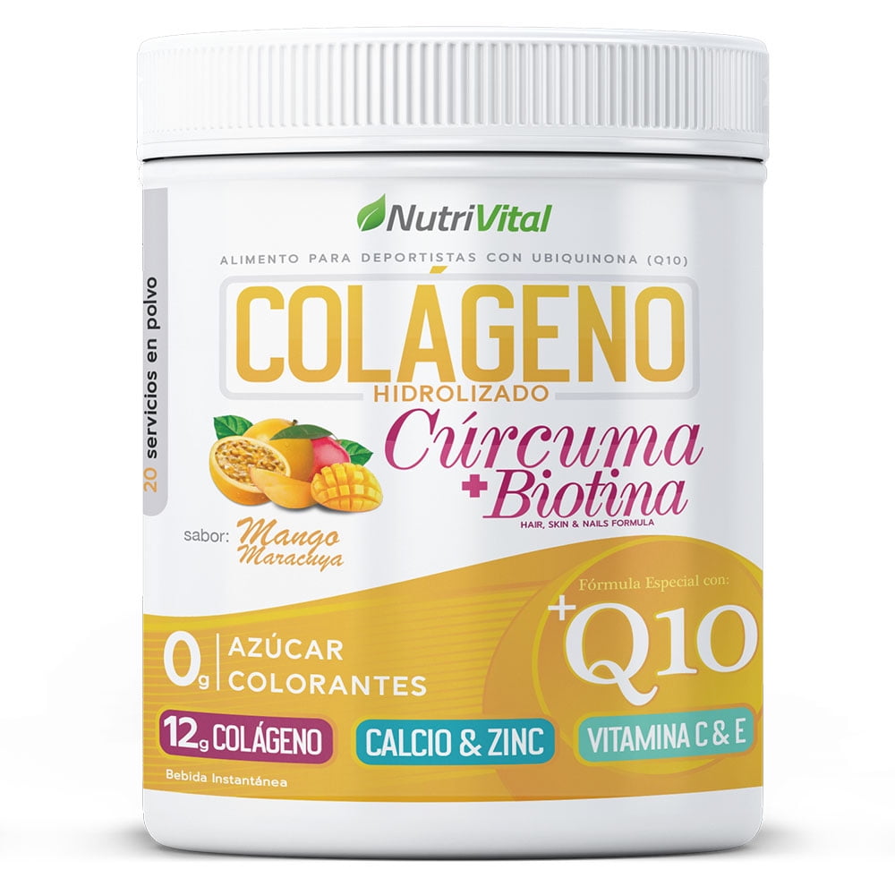 Colágeno Hidrolizado Q10 + Cúrcuma y Biotina 300 Grs | Lider