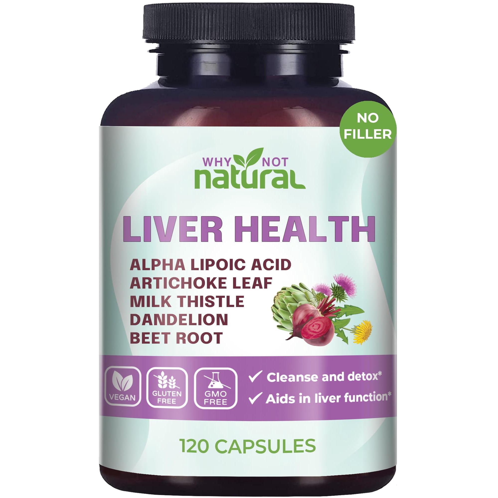Supplement Why Not Natural 5 en 1 Liver Health 120 cápsulas | Lider