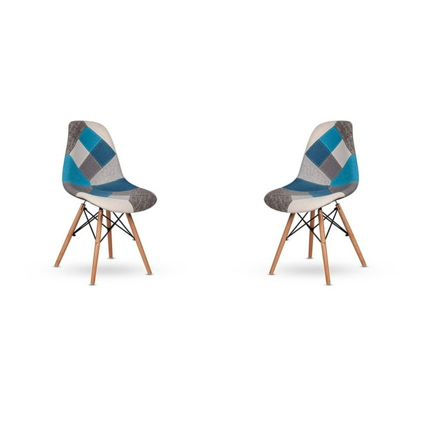 Set De 2 Sillas De Comedor Patchwork Clasica Turquesa | Lider