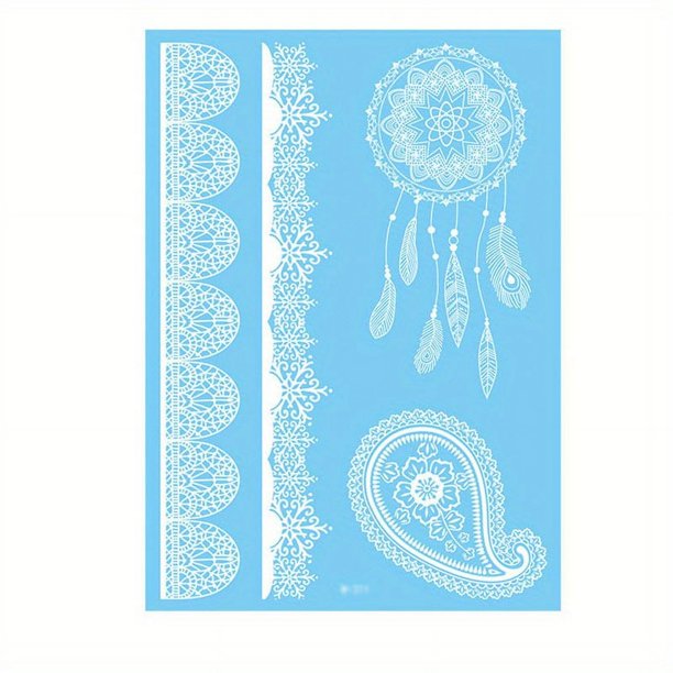 1 Sheet Floral Temporary Tattoo, Lace Decal Flower Pattern, Waterproof ...