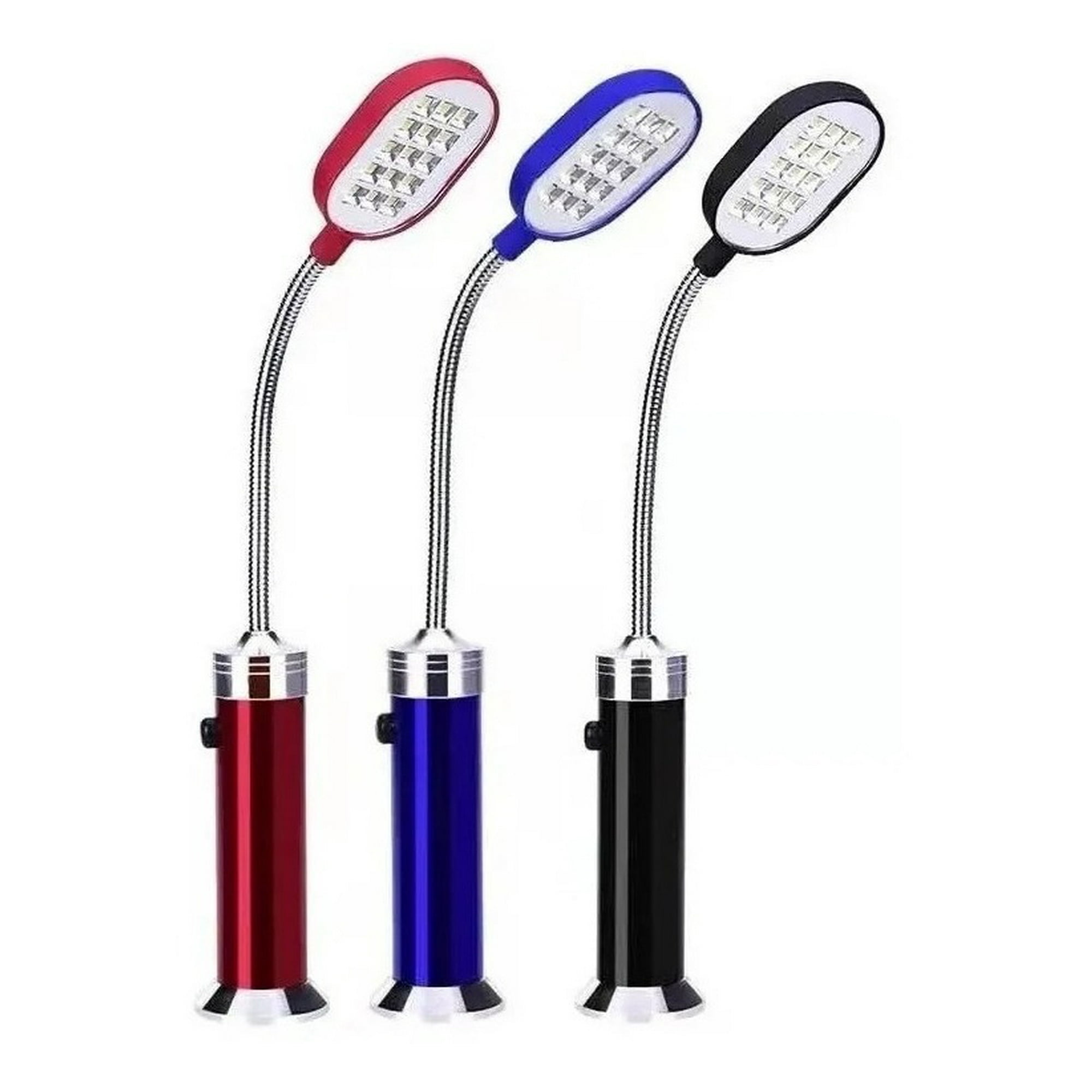 Pack 3 Linterna De Mesa Metálica Con Base Magnetica 15 Led | Lider