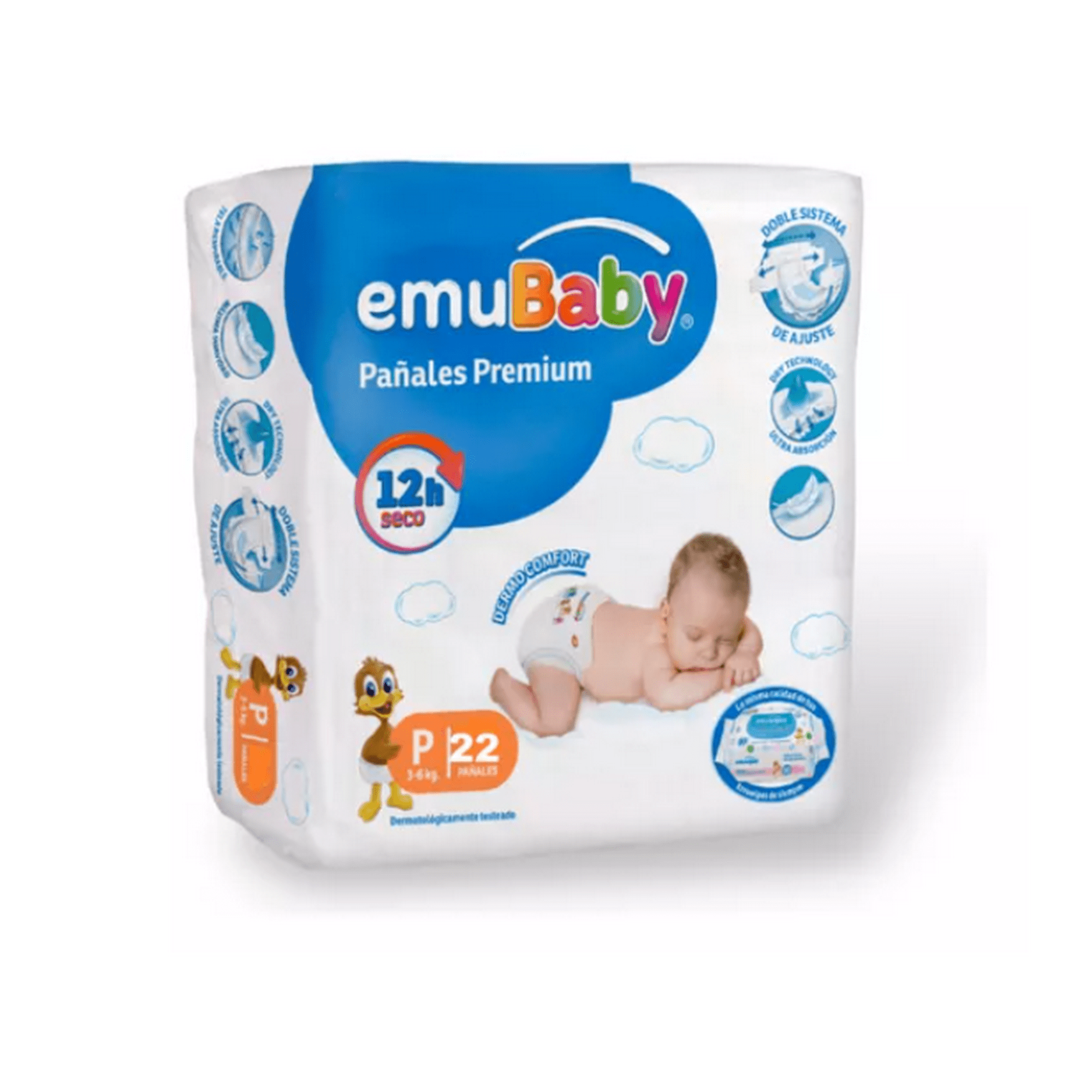 Pack x8 Emubaby Premium P 176 pañales | Lider