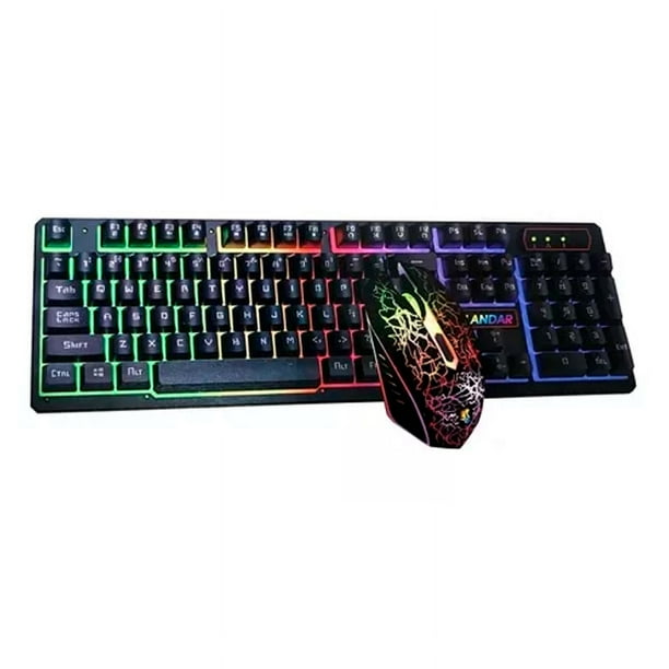 Teclado Y Mouse Gamer Yelandar Jx-kt333 Ergonomico Luces Rgb | Lider