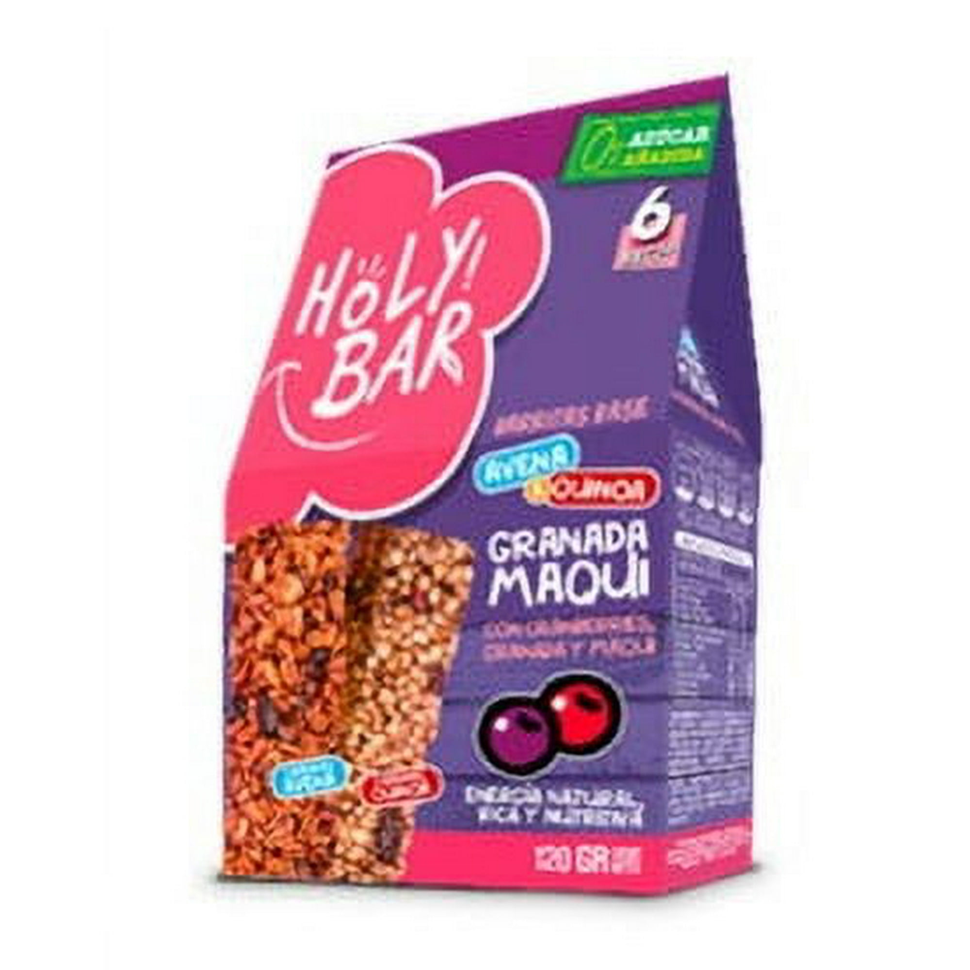 Display de Barritas Holy Bar 6 unidades Granada Maqui 120g. Holy | Lider