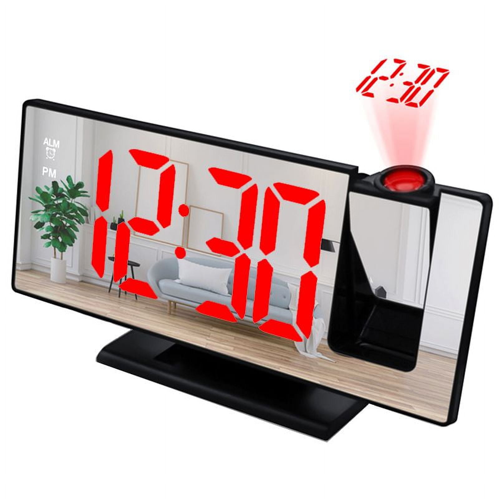 Reloj Espejo Led Con Proyector Digital Alarma | Lider