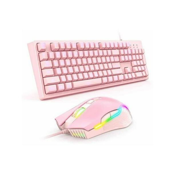 Kit Gamer Rosa Teclado Membrana G25 Y Mouse Cw905 Onikuma | Lider
