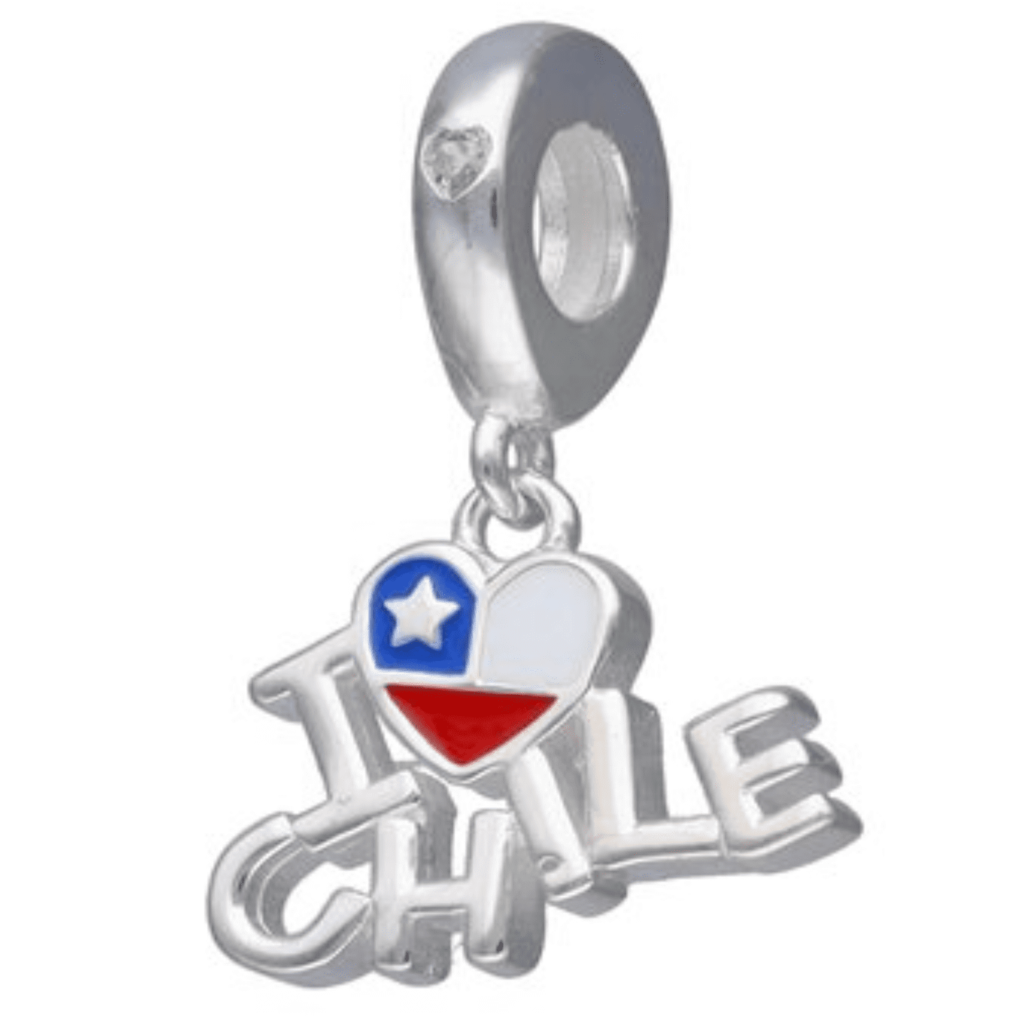 Colgante Charm Bandera de Chile Esmaltado en Plata 925 | Lider