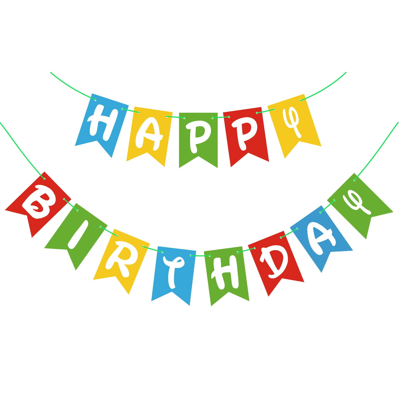 Banner de cumpleaños Woizoeiy rojo, verde, azul y amarillo DIY | Lider
