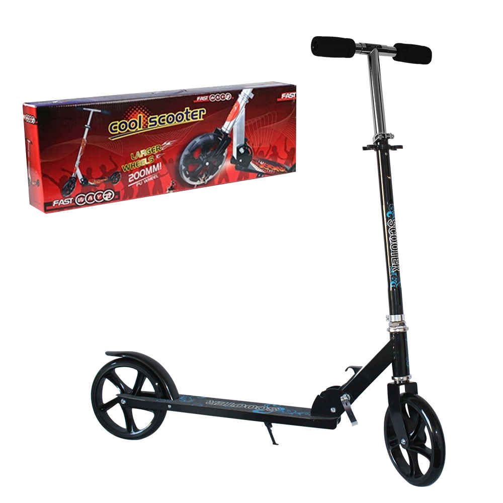 Scooter Monopatin Plegable Metálico 2 Ruedas Xl Negro | Lider