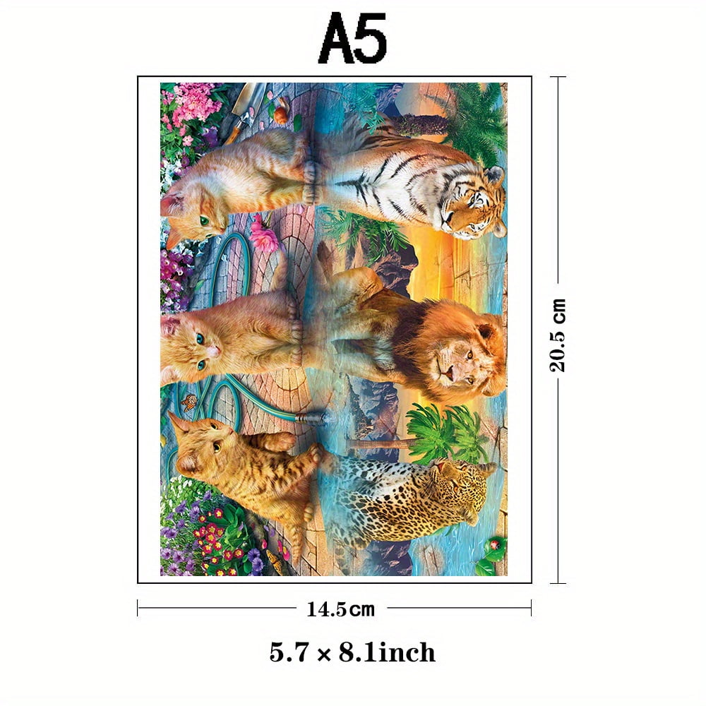 Wooden Jigsaw Puzzles For Adults Kids, Cat Reflection Puzzle With ...