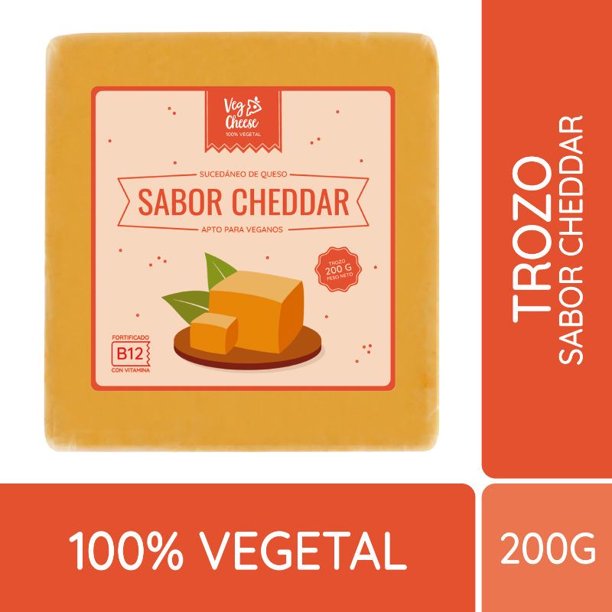 Sucedáneo De Queso Vegano Sabor Cheddar, 200 g | Lider
