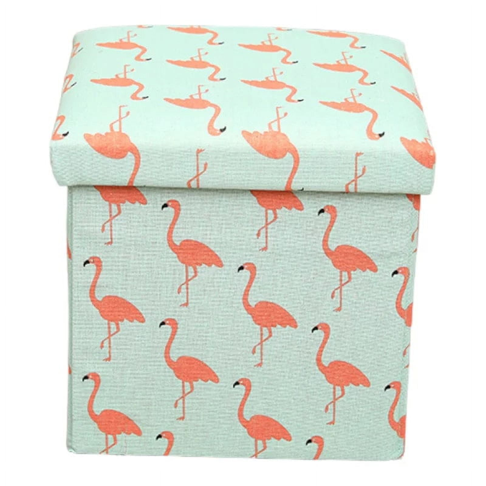 Puff Silla Baul Organizador Estampado Colores 38cm X 38cm Flamenco | Lider