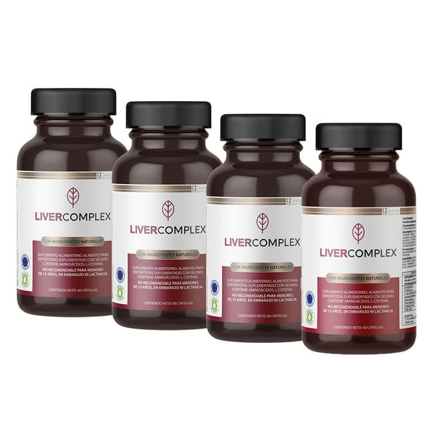 Pack 4 Liver Complex Salud Hepatica 240 Capsulas | Lider