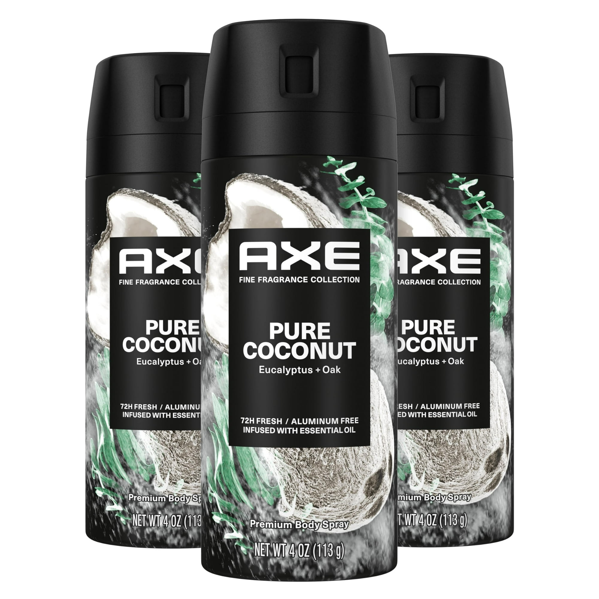 Desodorante corporal en aerosol AXE Fine Fragrance Pure Coconut 120 ml (paquete de 3) | Lider