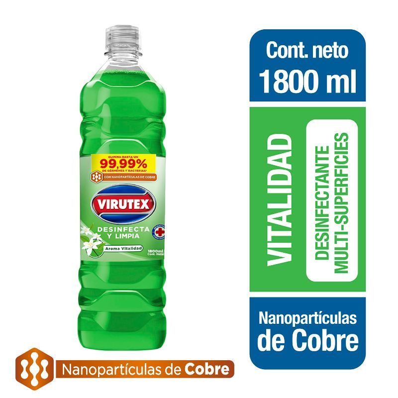LIMPIADOR MULTI-SUPERFICIES DESINFECTANTE 1800 ML VITALIDAD CON NANOPARTÍCULAS DE COBRE | Lider