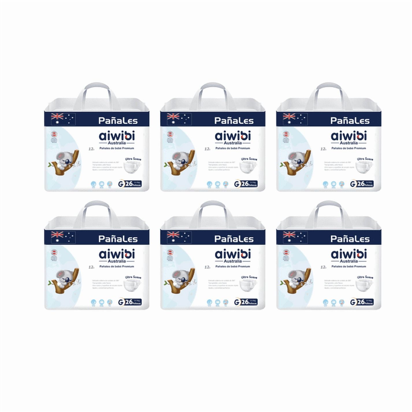 Pack 6 Pañales Aiwibi Premium Talla G | Lider