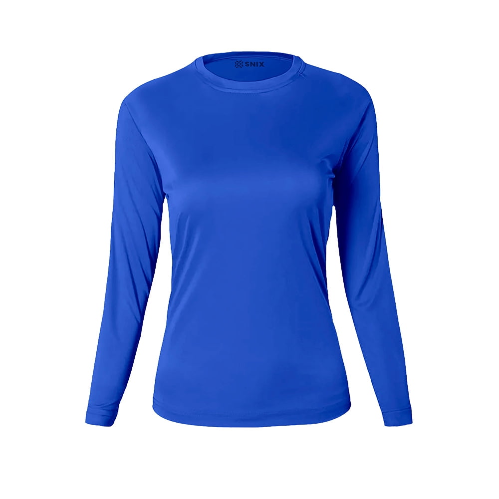Polera Femenina Dry fit Manga Larga-Azul Rey Talla XL | Lider