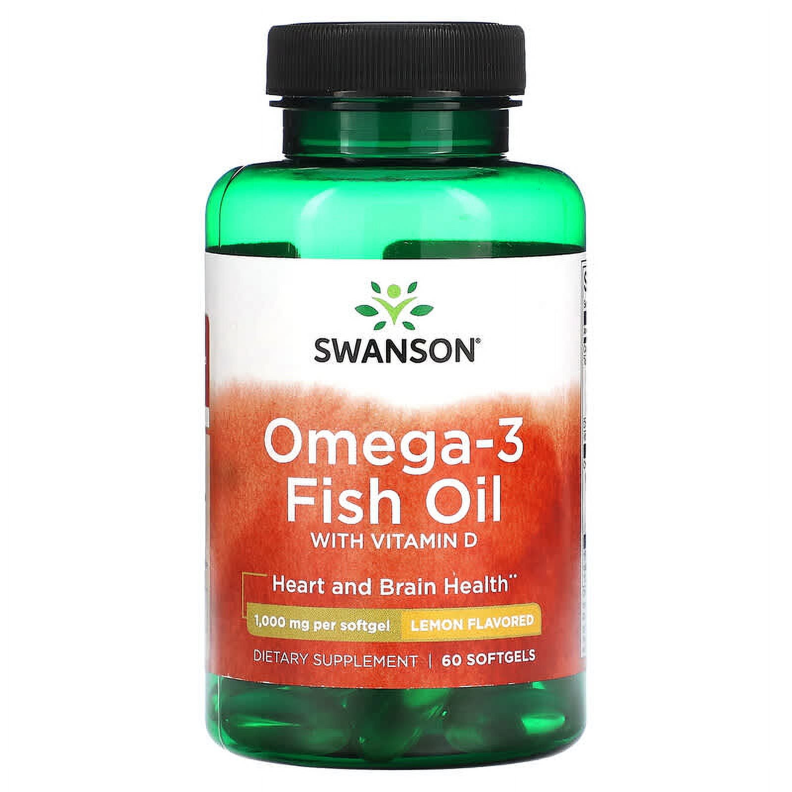 Swanson Omega-3 con Vitamina D, Sabor Limón, 1000 mg 60 cápsulas ...