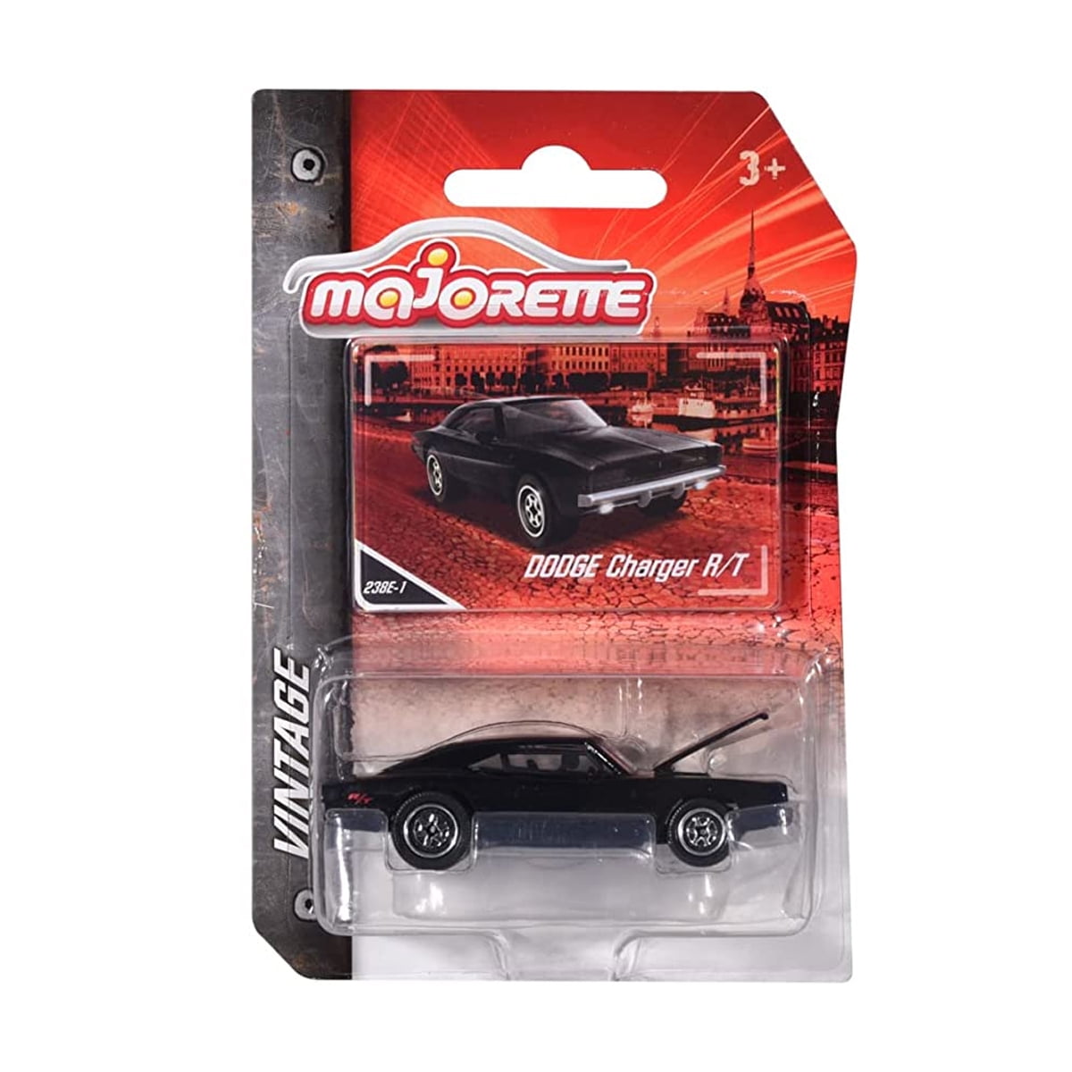 Dodge Charger R/T - Negro - Vintage - 1:64 - Majorette | Lider