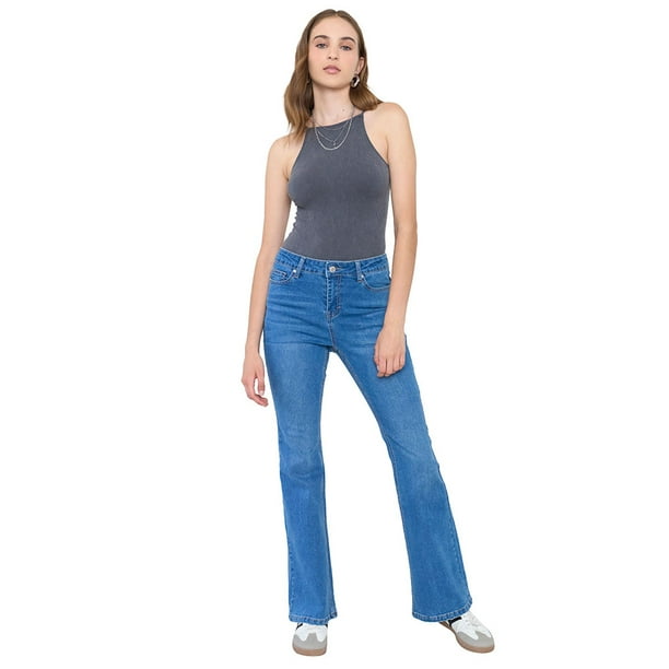 Jeans Mujer Flare Fit Azul Medio Corona | Lider
