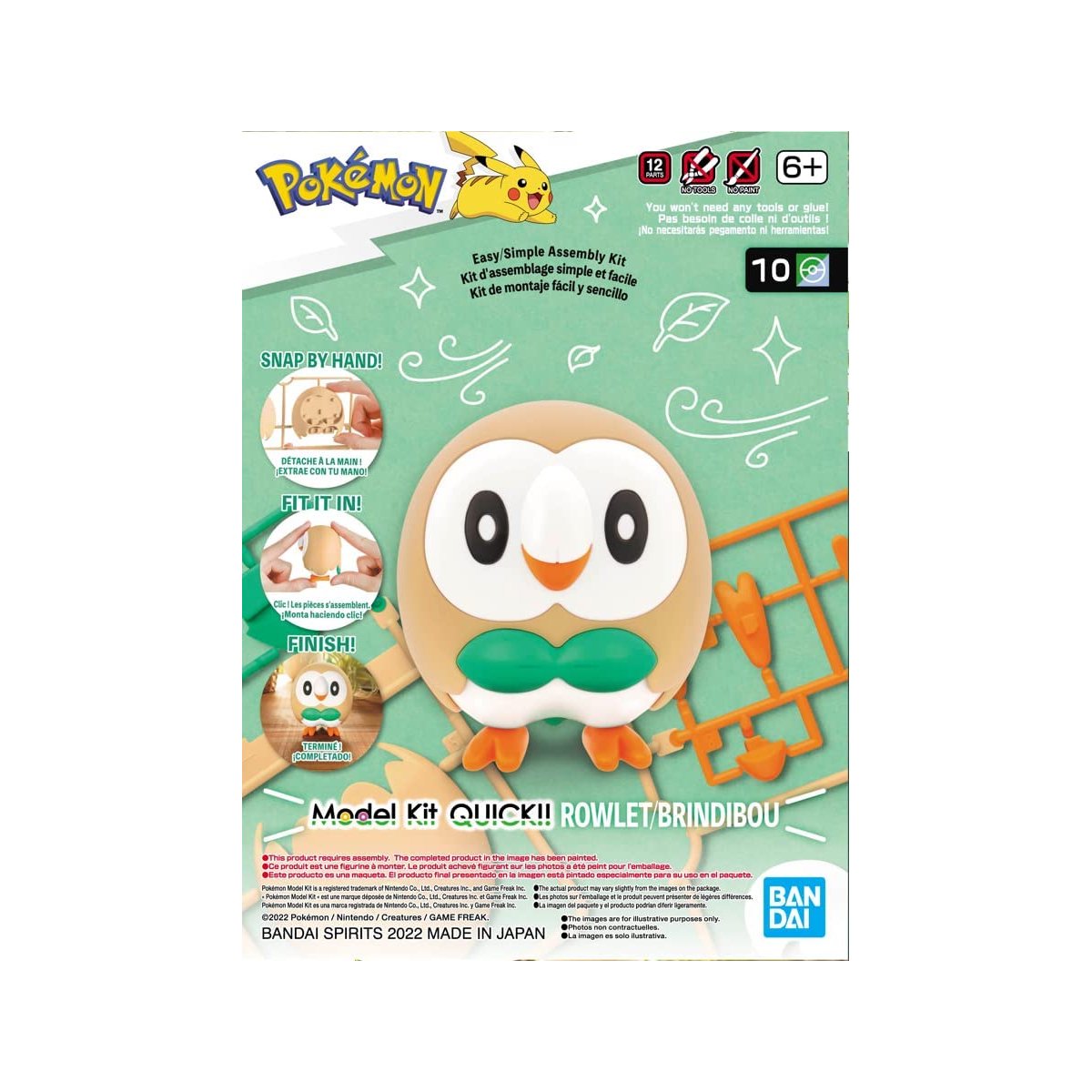 POKEMON - ROWLET - 12 PIEZAS - MODEL KIT ARMABLE - BANDAI | Lider