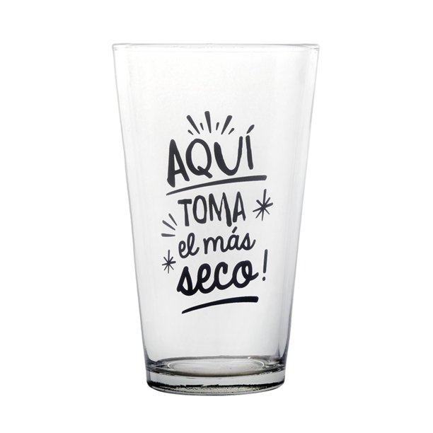 Set 4 Vaso vidrio frases 480ML transparente | Lider
