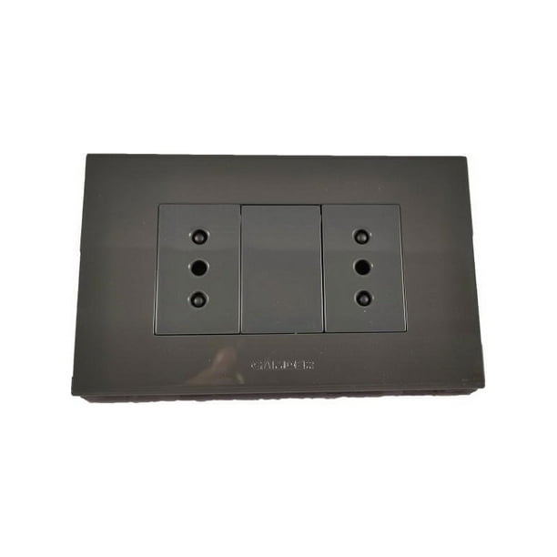 Enchufe doble 10A Grafito C3-P06 | Lider