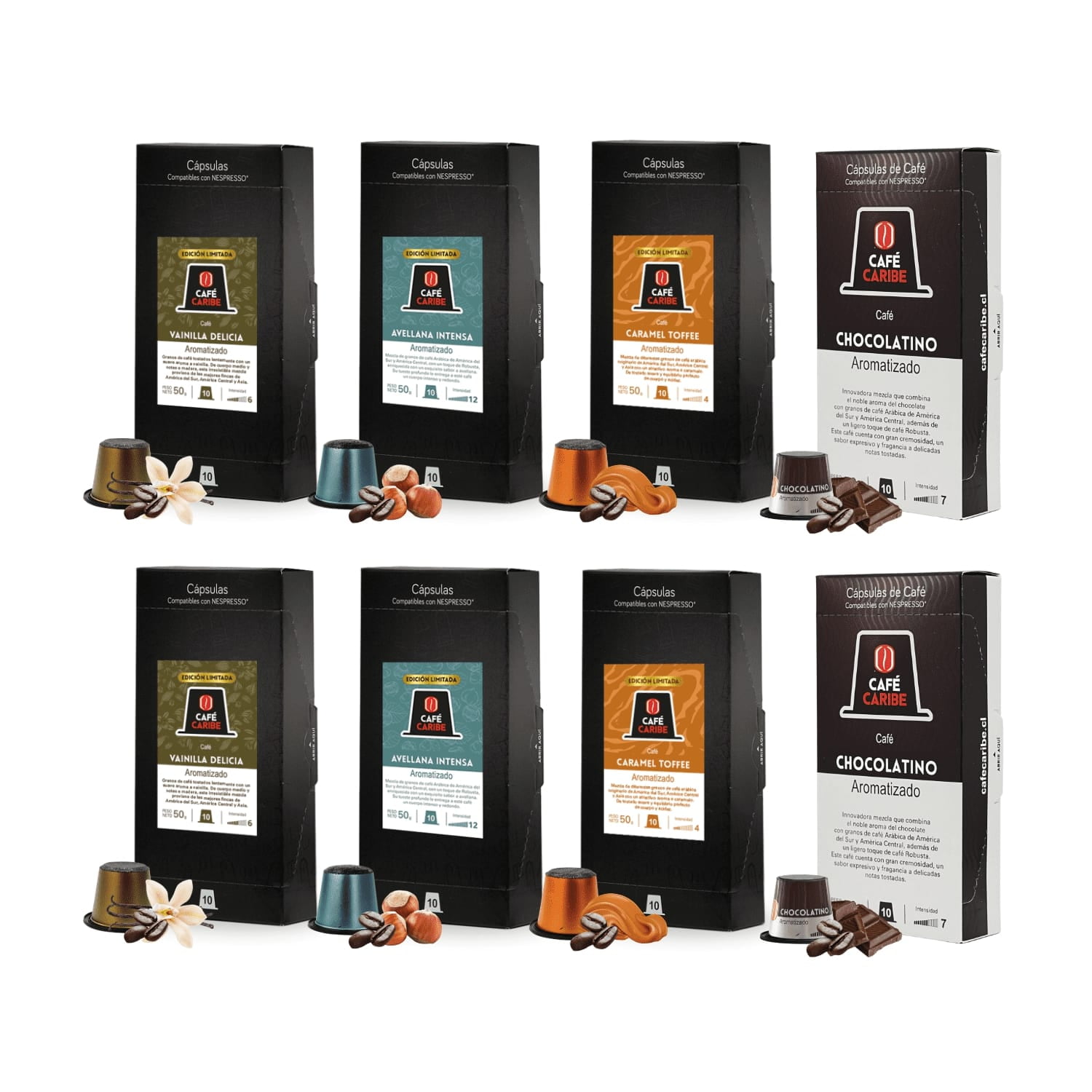 Mix Café Aromatizado - 80 cápsulas de café compatibles con Nespresso ...