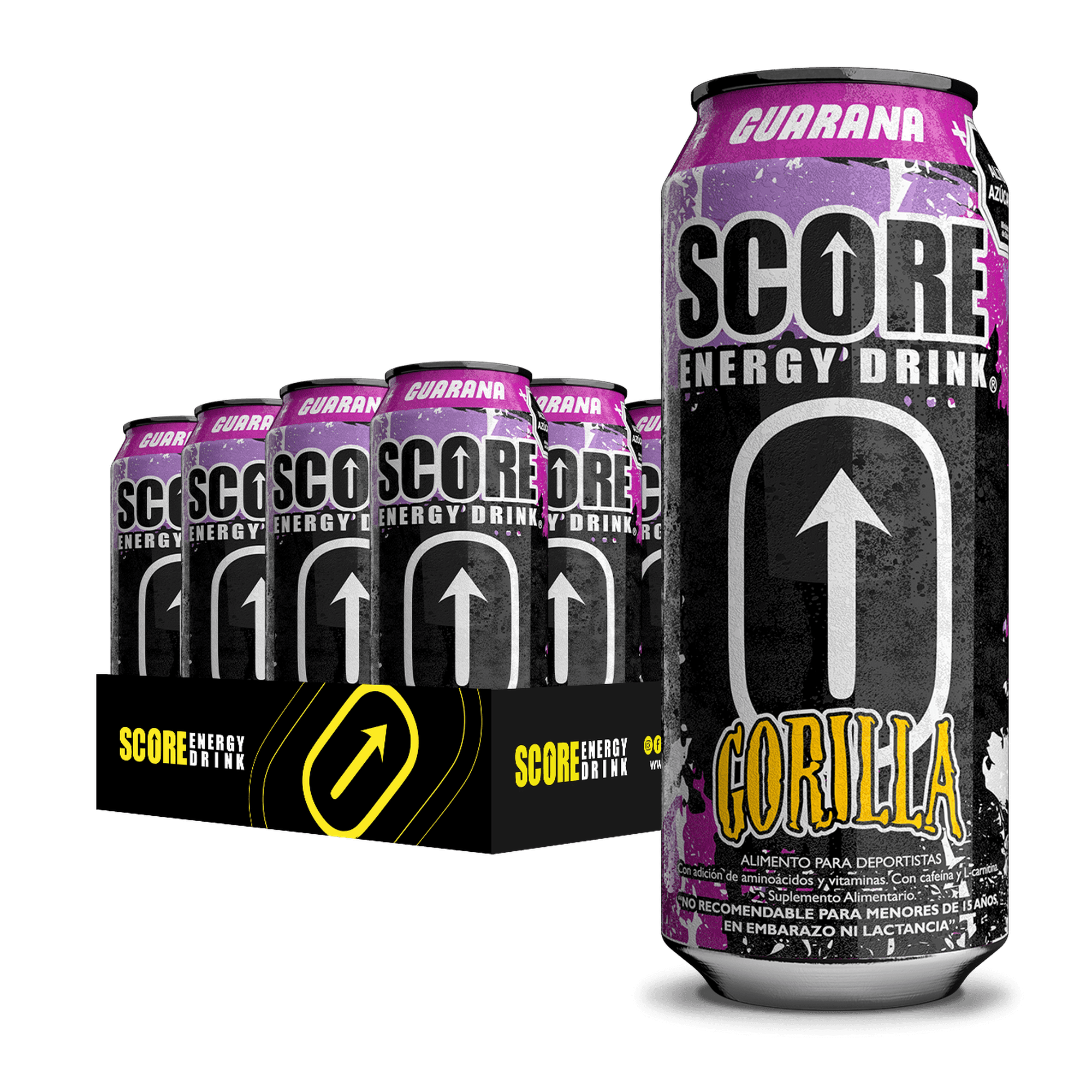 Pack 12 latas Bebida Energética Score Gorilla 473mL | Lider