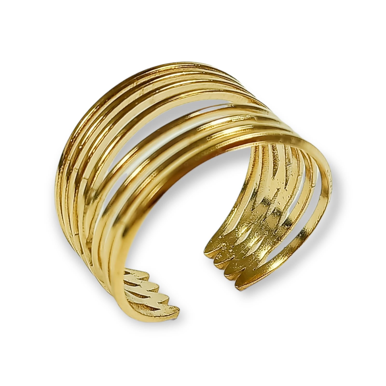 Anillo Ajustable Minimalista Elegante Enchapado En Oro 18k | Lider