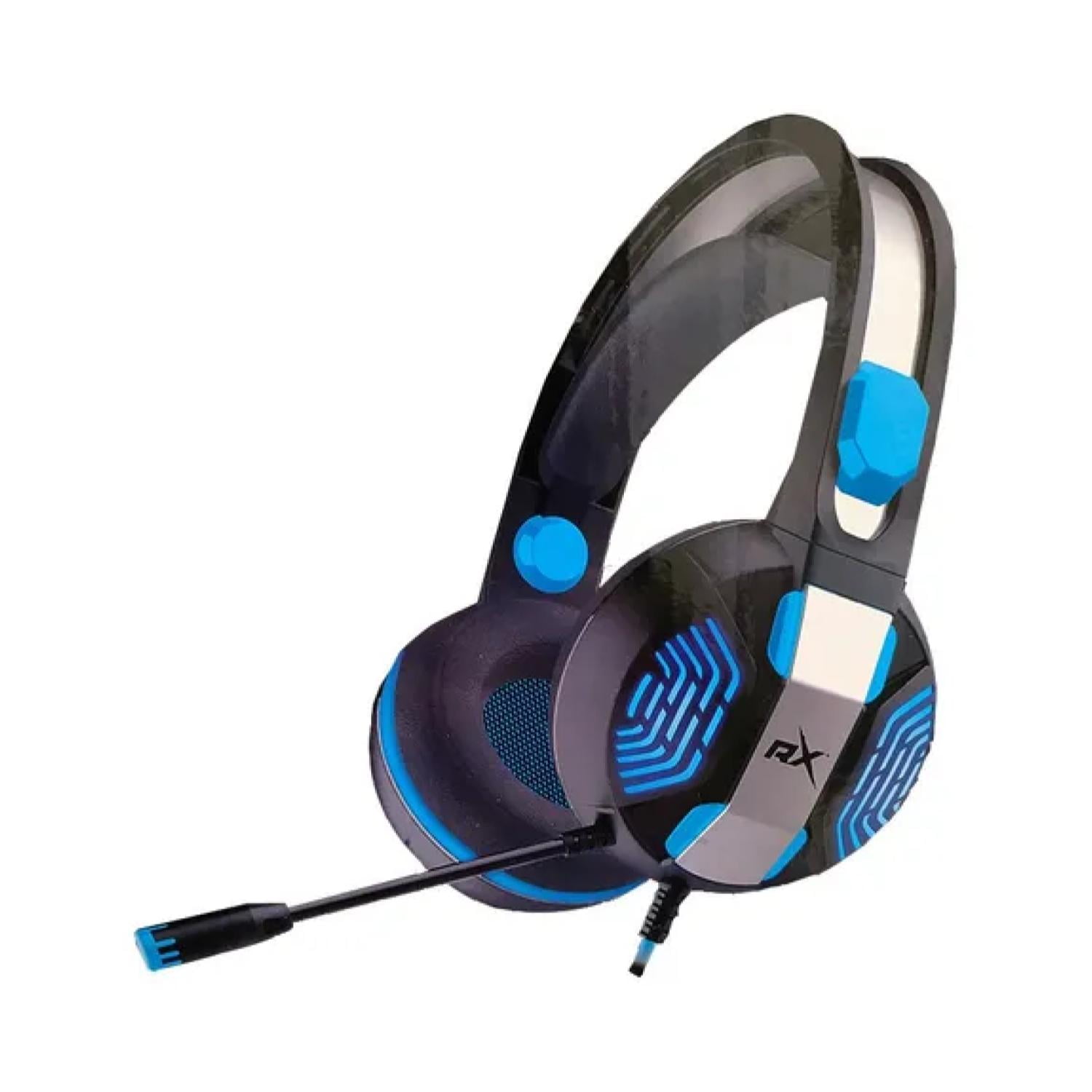 Audífono Gamer Jack Usb Led Ps4 Xbox Pc Gris Azul | Lider