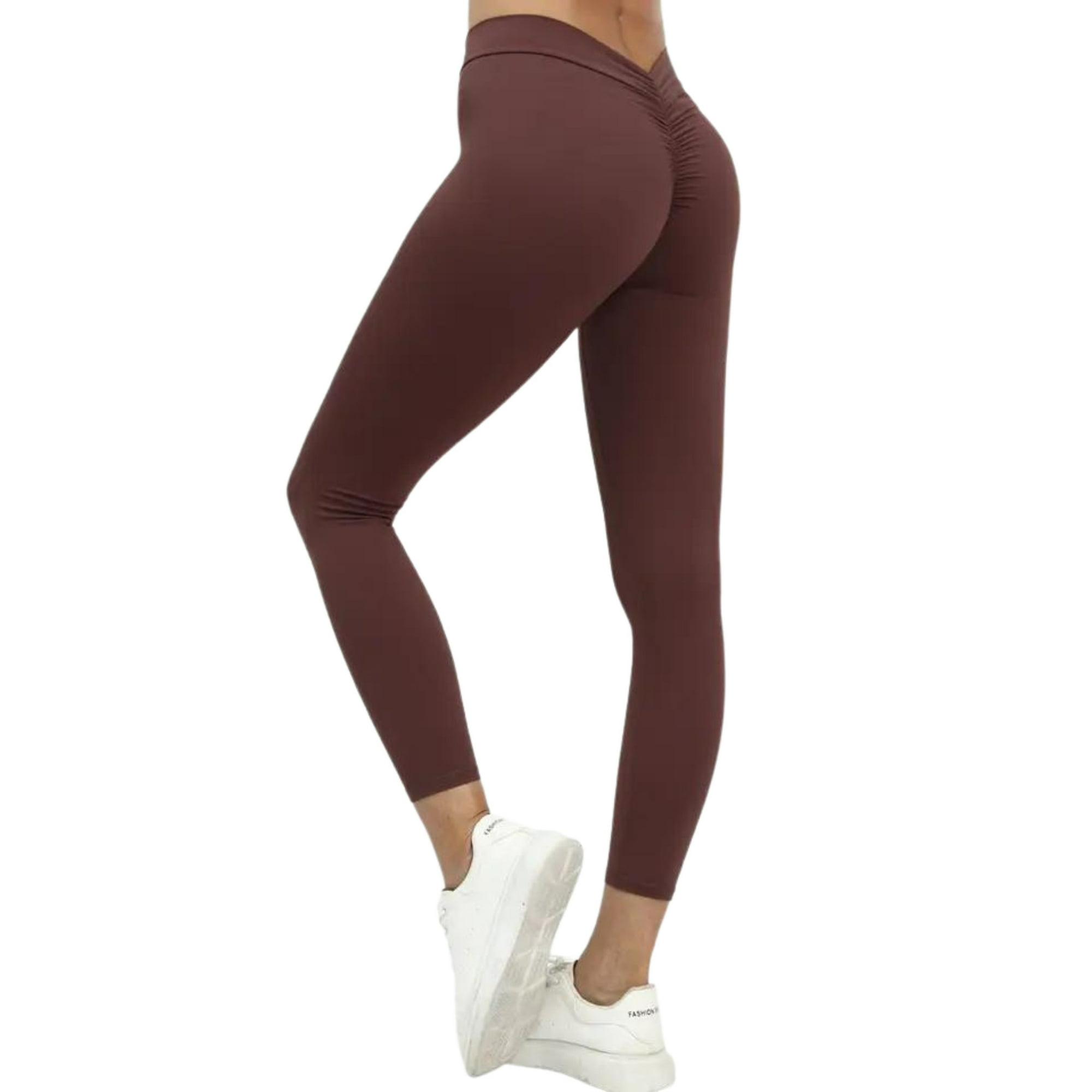 Calzas Leggings Push Up Corte V Cafe Talla M | Lider
