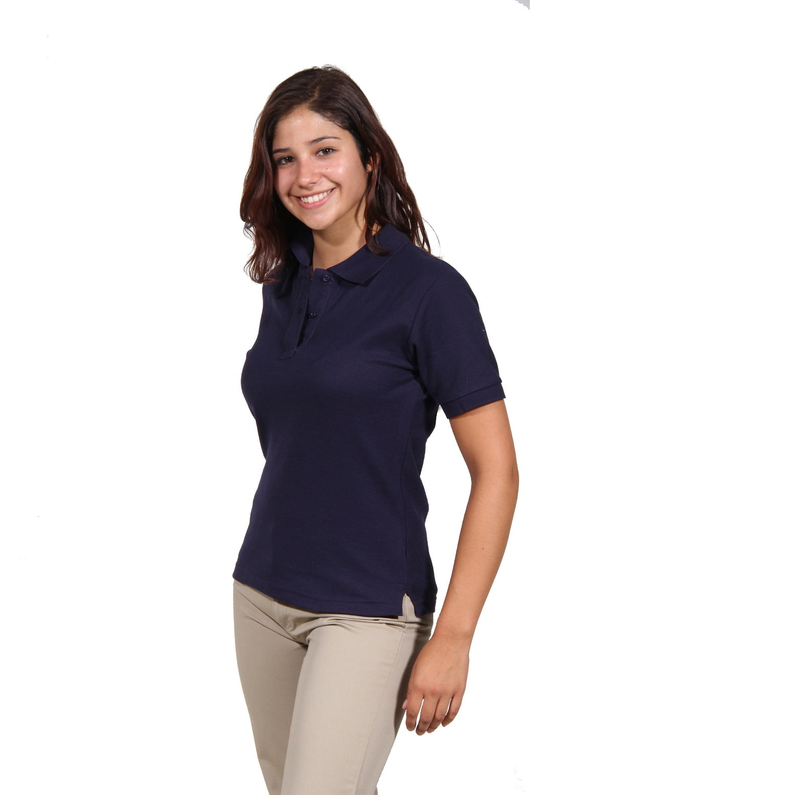 Polera Pique Mujer Manga Corta Azul Marino Protección Uv | Lider